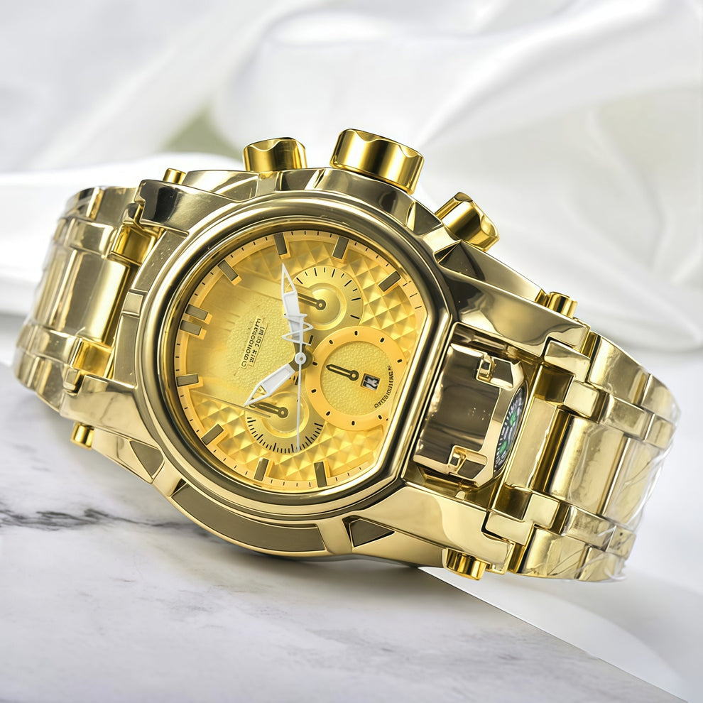 Large dial compass sports watch⌚️Fashion Casual Stainless Steel ...