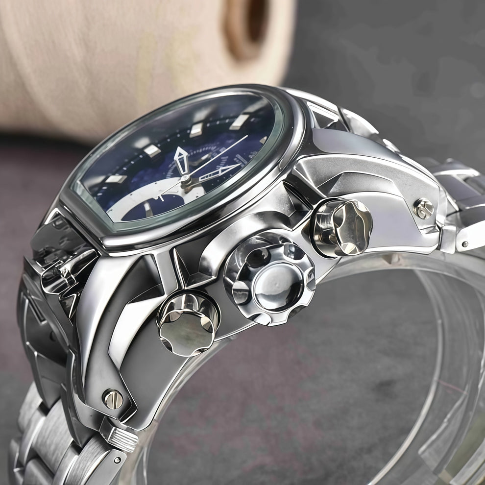 Large dial compass sports watch⌚️Fashion Casual Stainless Steel ...